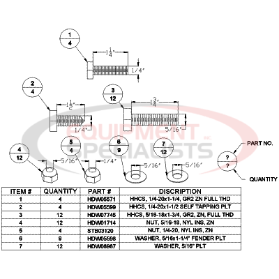Boss MSC03734 - FASTENER KIT, SNOWFOIL | Equipment Specialists